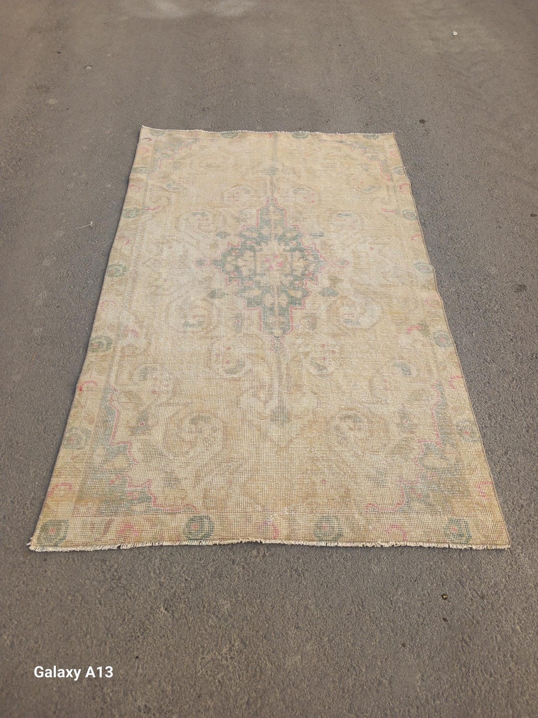 4x6 Rug, Beige,green Rug,4x6 Vintage Area Rug,4x6 Turkish Ousak,wool ...