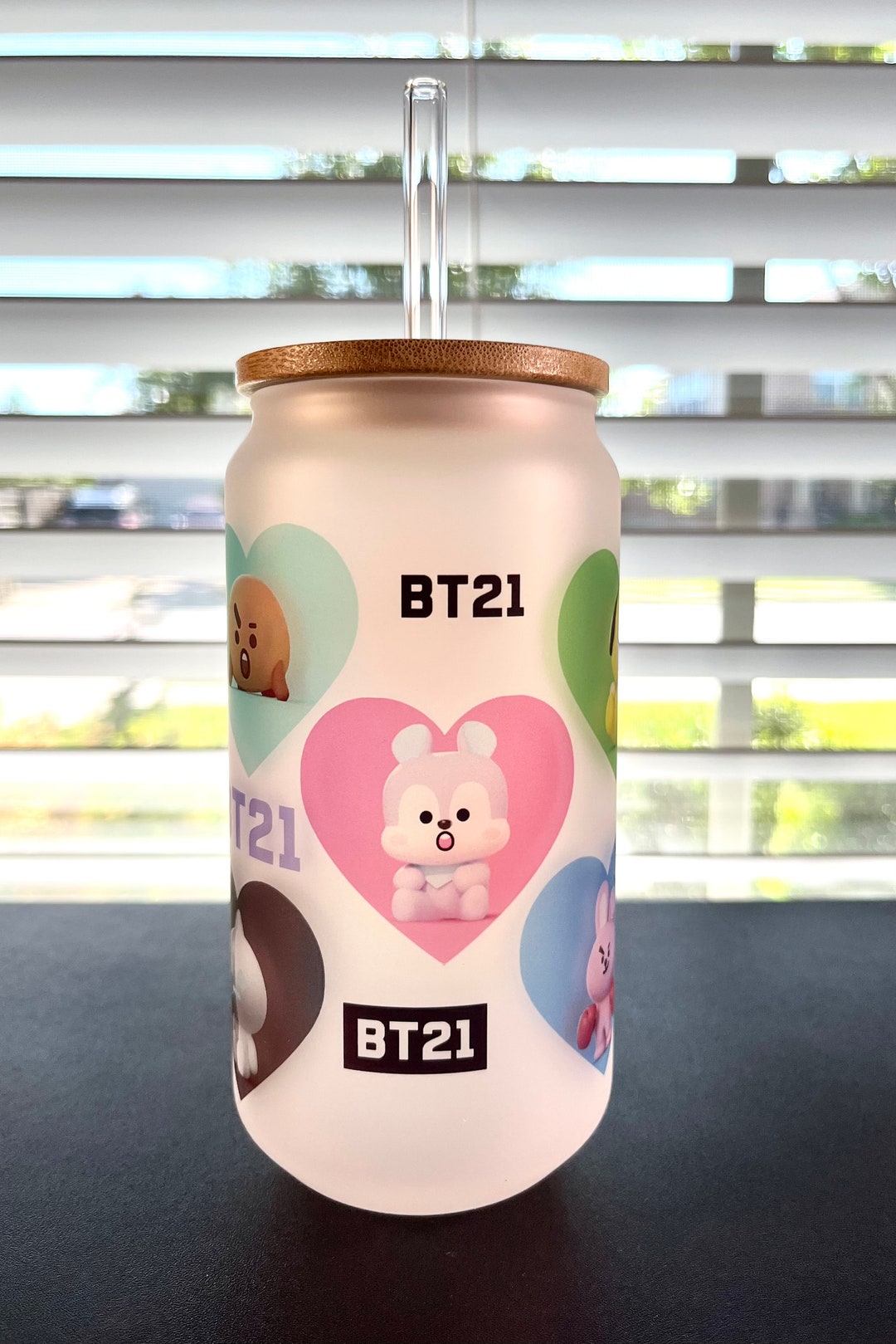 Customized BTS BT21 Frosted Glass, Bts BT21 Tumbler, BTS BT21 Cup, BTS ...