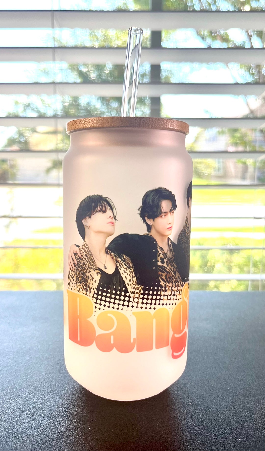 Customized BTS Tumbler, Bangtan Frosted Glass, Bangtan Water Bottle ...