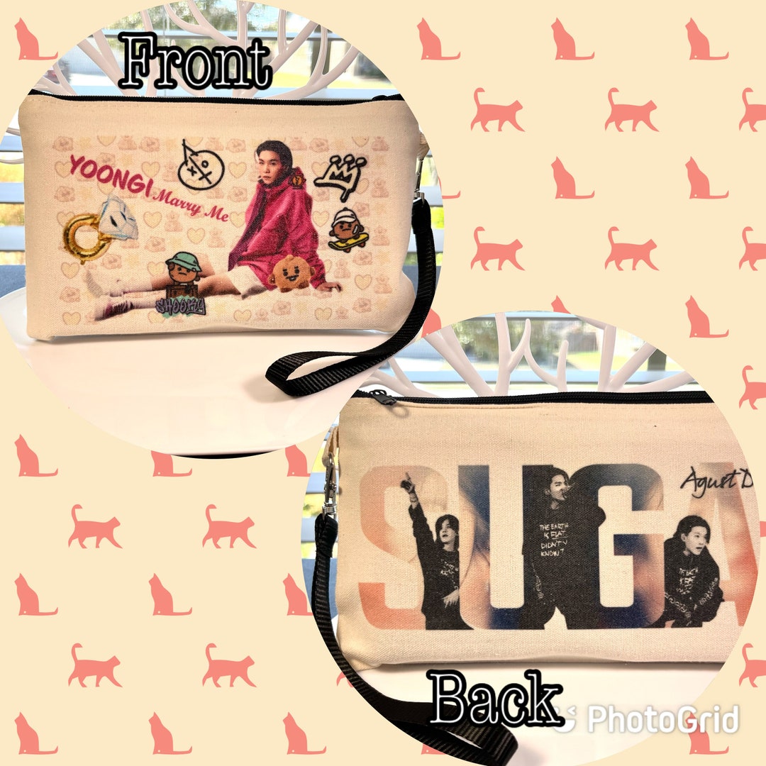Customized Double Sided BTS Suga, Bag, Suga Canvas Bag, Agust D Make up ...