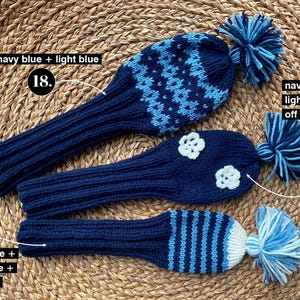 Individual Knitted Golf Head Cover, Custom Hand Knit Green Black Navy ...