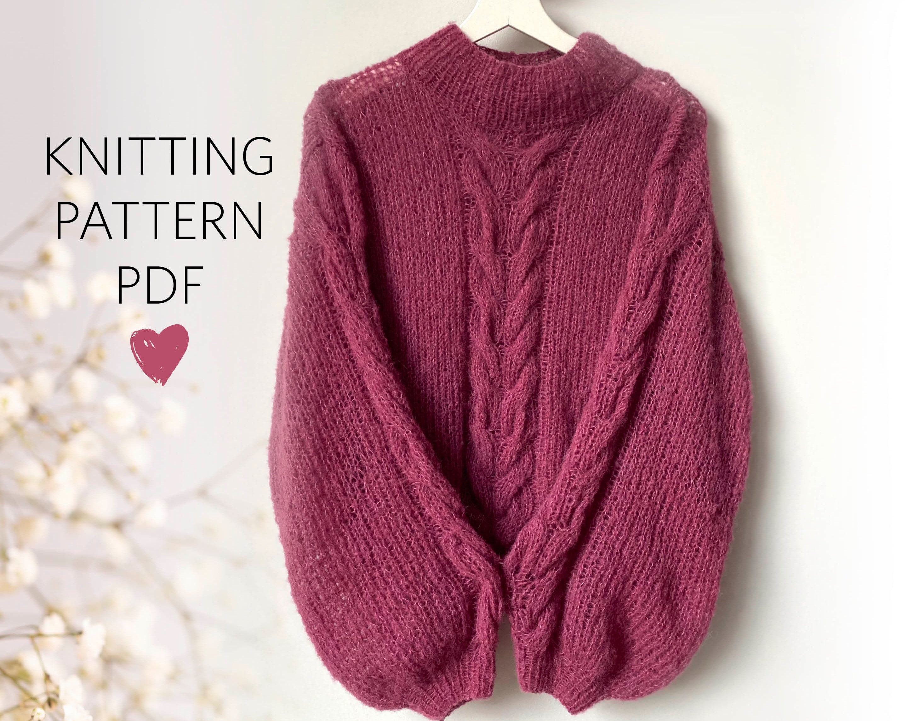 Knitting Pattern, Easy Knit Sweater Pattern, Loose Knit Sweater ...