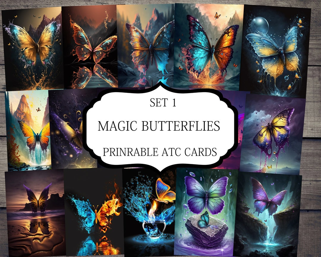 Butterflies ATC Cards, Junk Journal Cards, Digital Paper, Printable ...