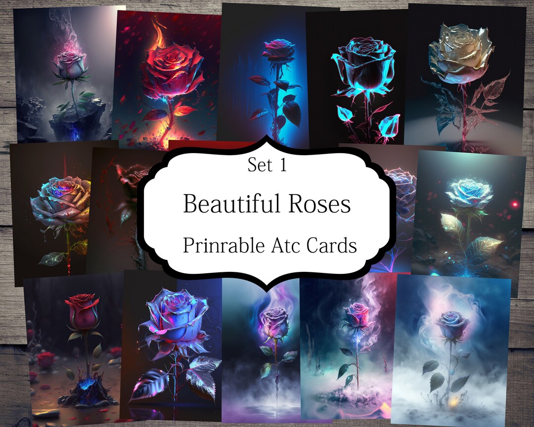 Beautiful Roses ATC Cards,junk Journal Cards, Digital Paper, Printable ...