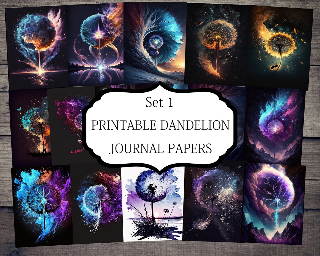 Printable Dandelion Papers,scrapbooking Pages, Junk Journal Pages ...