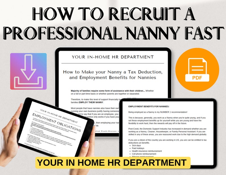 How to Recruit a Professional Nanny Fast - Instant Digital Download ...