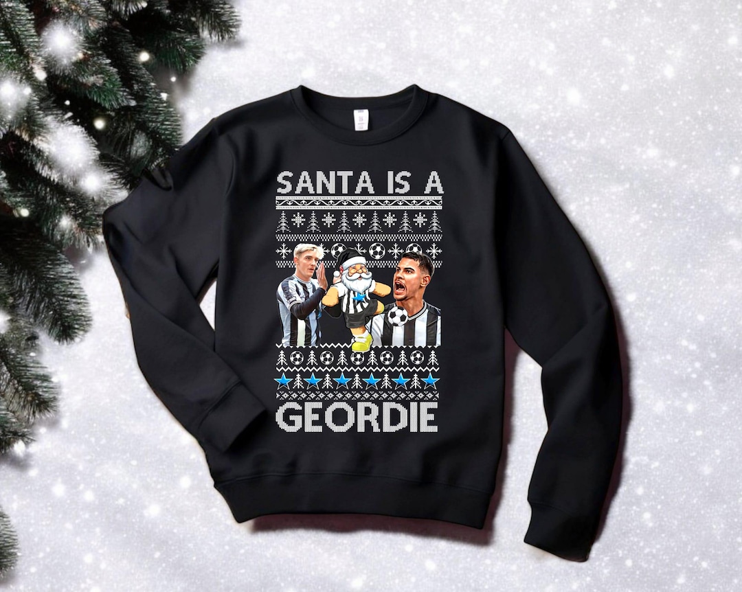 Santa is a Geordie Kids Players Christmas Jumper Newcastle - Etsy UK