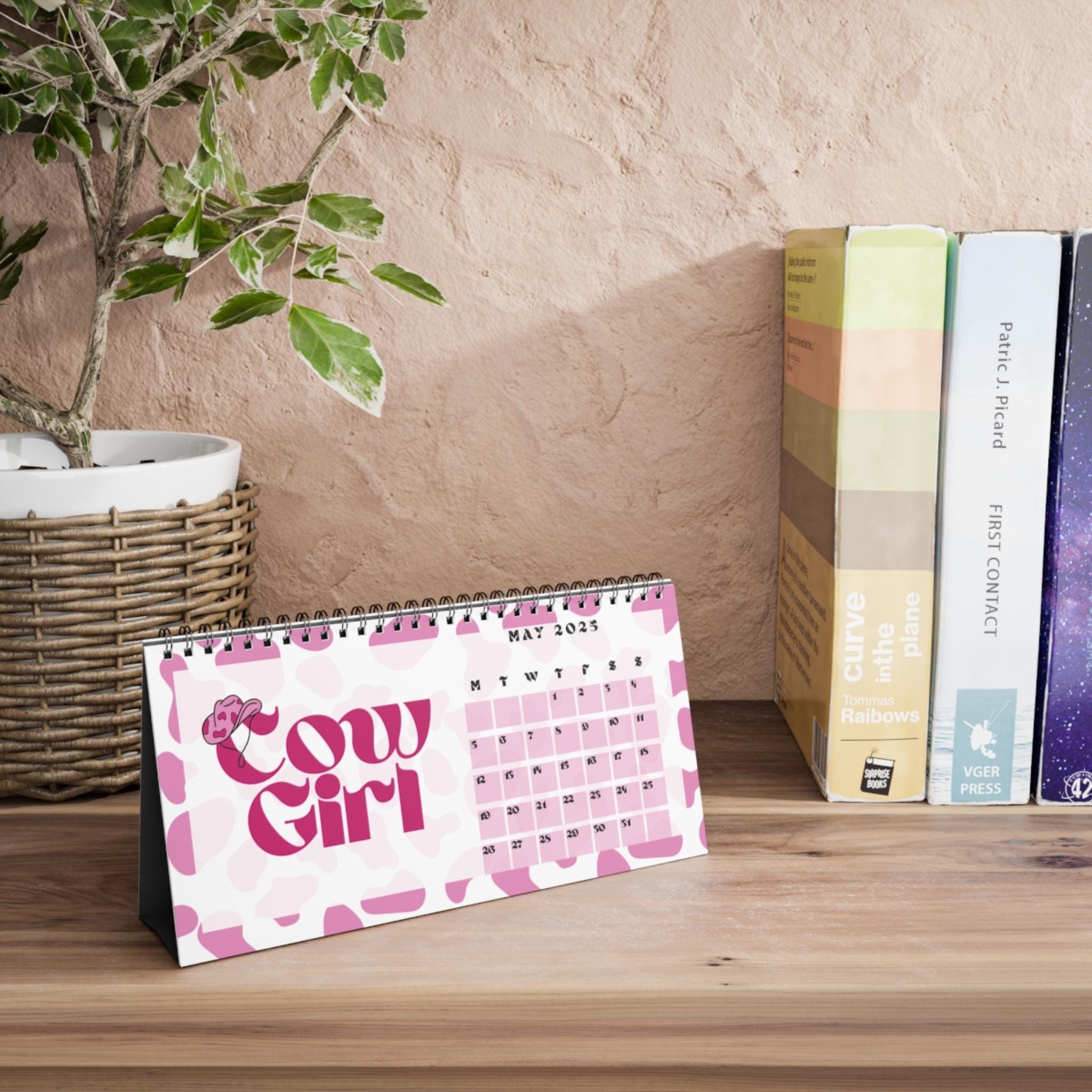 2025 Desk Calendar Cowgirl Theme Desktop Calendar Free Standing Desk ...