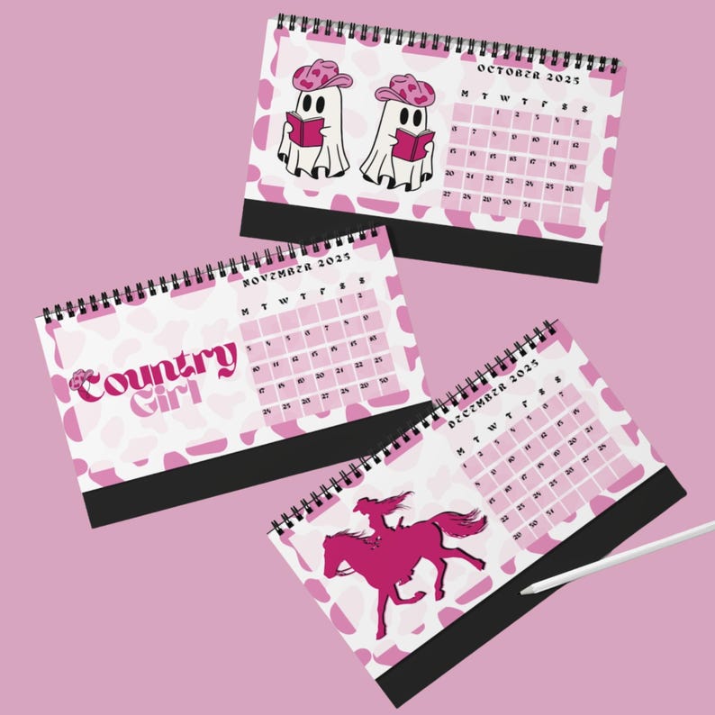 2025 Desk Calendar Cowgirl Theme Desktop Calendar Free Standing Desk ...