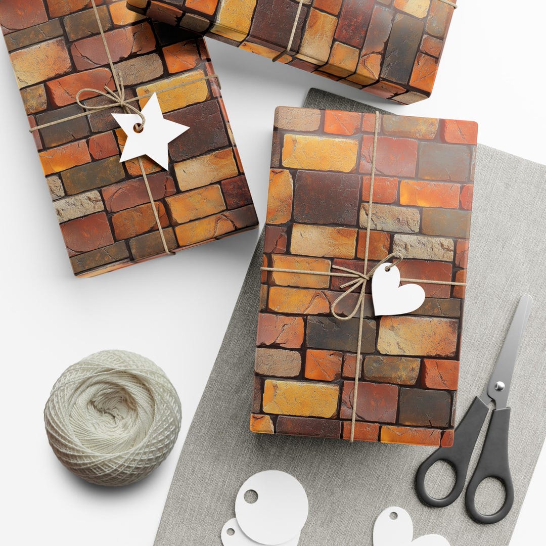 Wrapping Paper, Brick Wall Design for Gift Wrapping, Craft Paper Roll ...