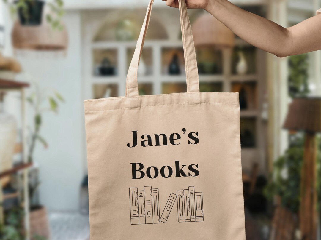 Personalized Library Tote Bag, Book Lover Gift, Reading Tote, Custom ...