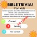 Christian Bible Trivia for Kids 30 Cards, Sunday School Games ...
