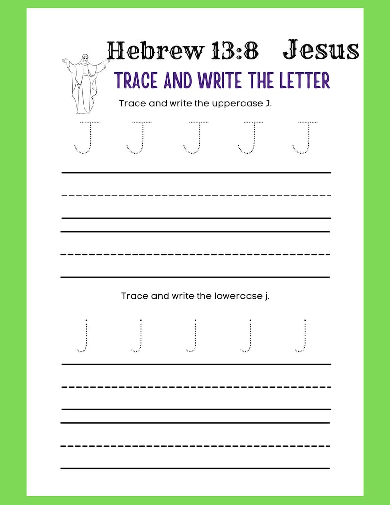 Alphabet Christian Tracing Book - Etsy