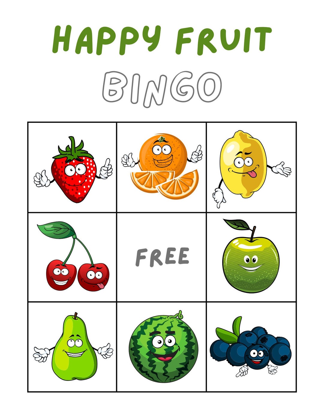 Bingo Fruit Game for Kids. - Etsy