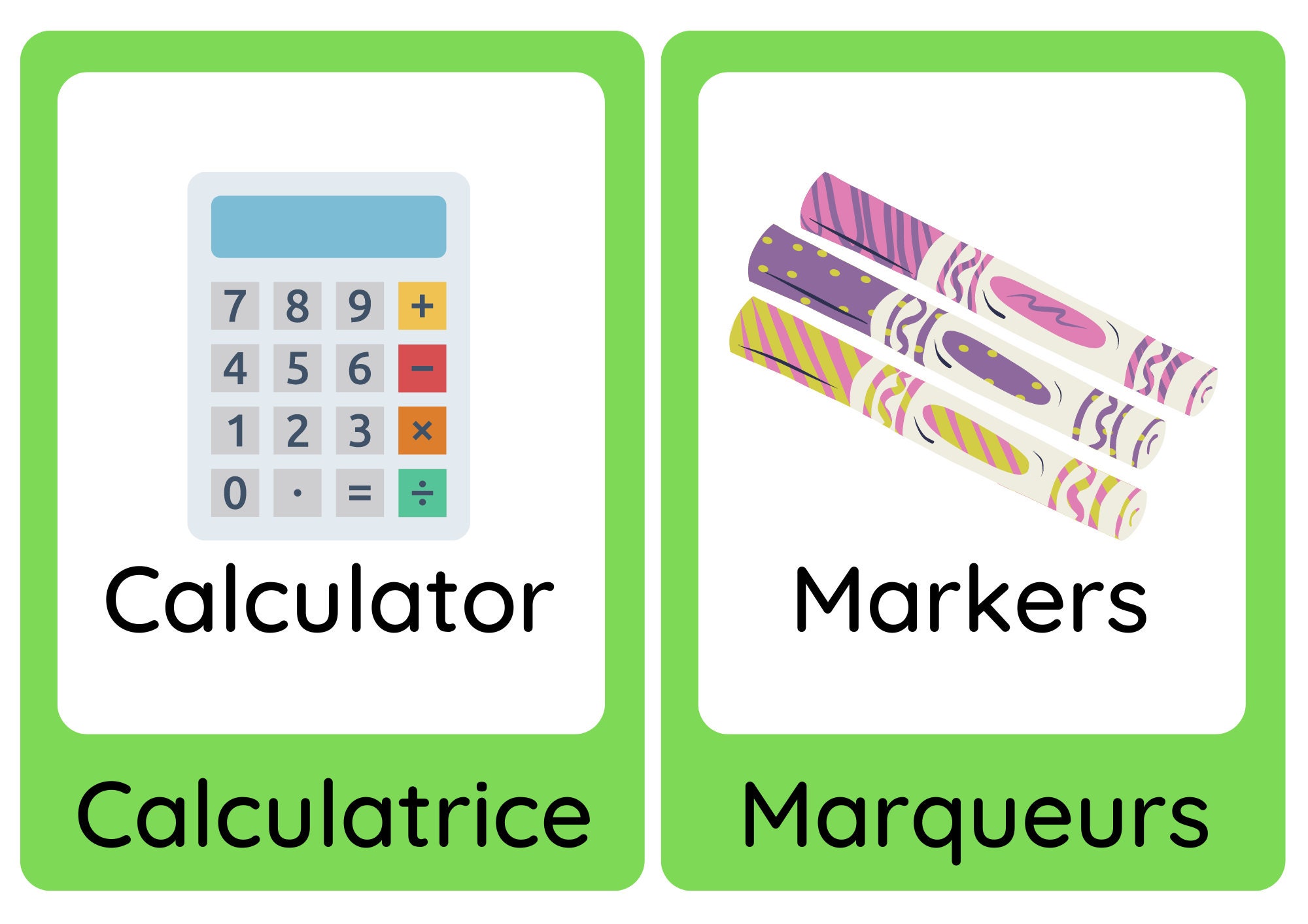 French Flash Card School Supplies - Etsy