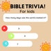 Christian Bible Trivia for Kids 30 Cards, Sunday School Games ...
