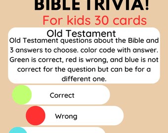 Old Testament Bible Trivia Cards: Church Games (printable) - Etsy