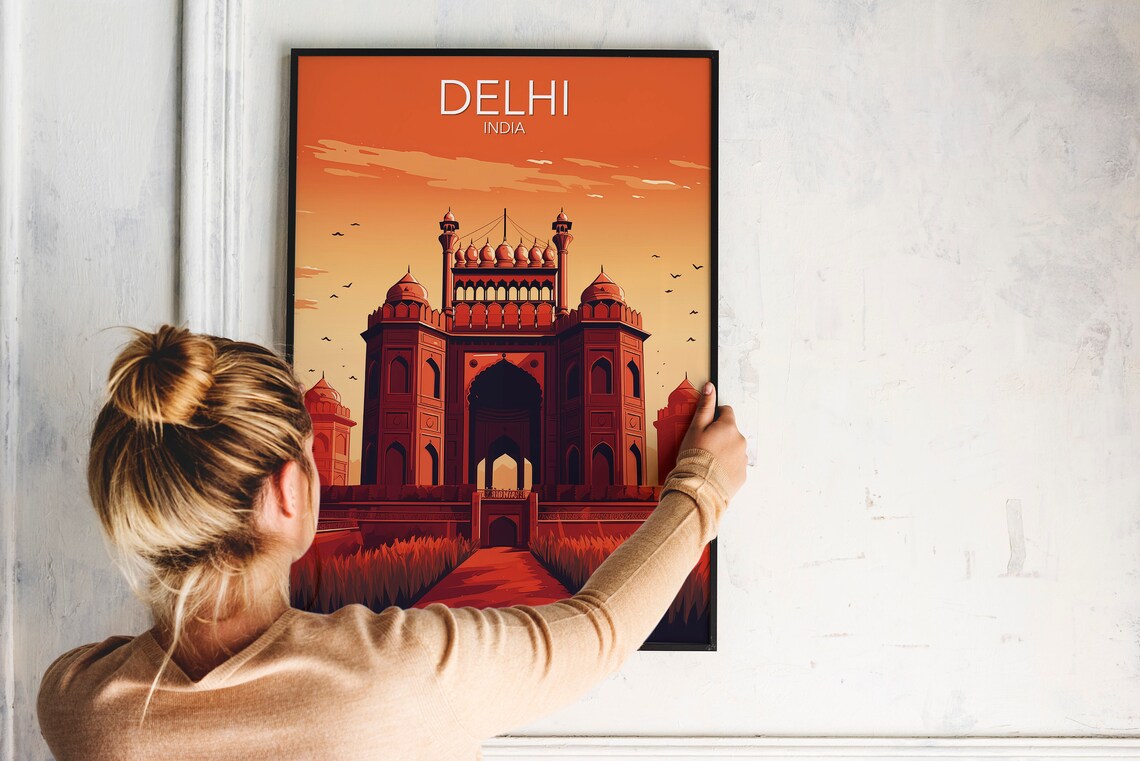 Red Fort, Delhi Art Print Modern Poster Print Available in Many Sizes ...