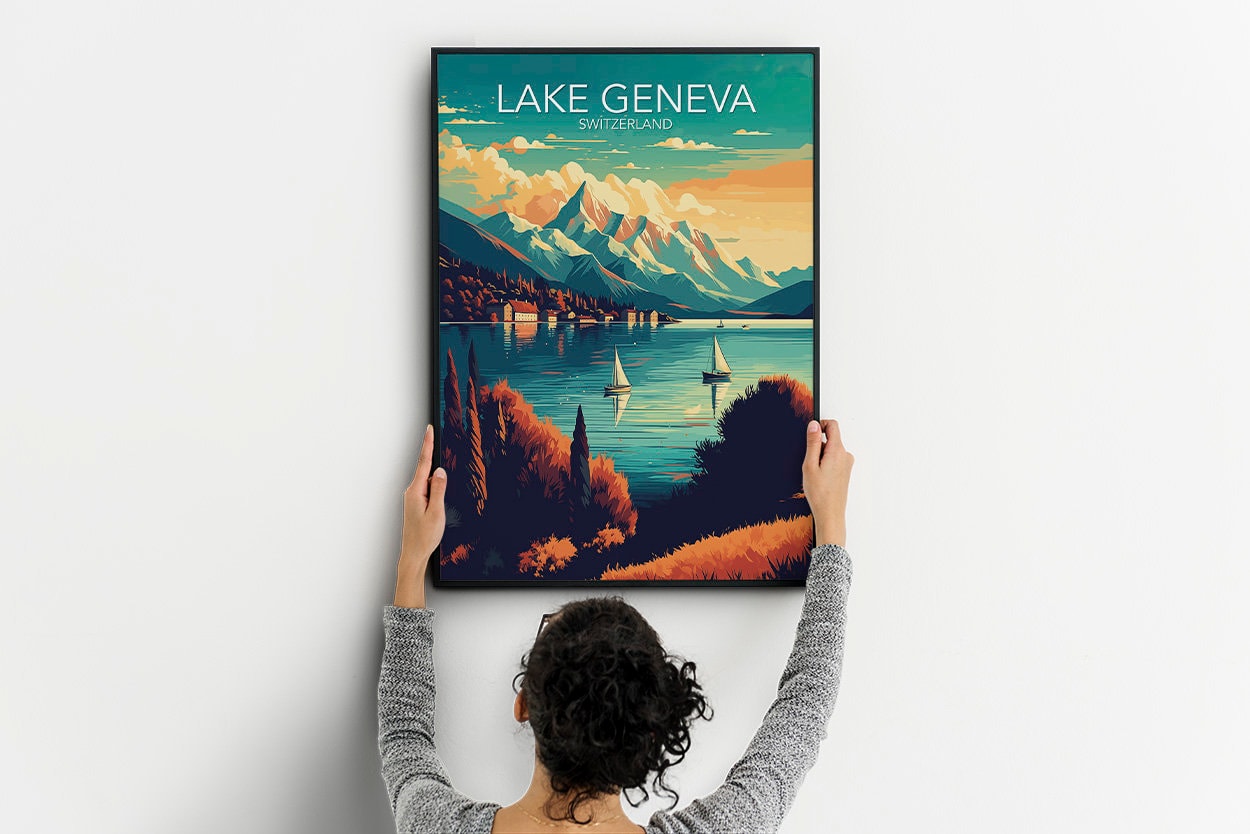 Lake Geneva Art Print | Modern Poster | Print | Available in Many Sizes ...