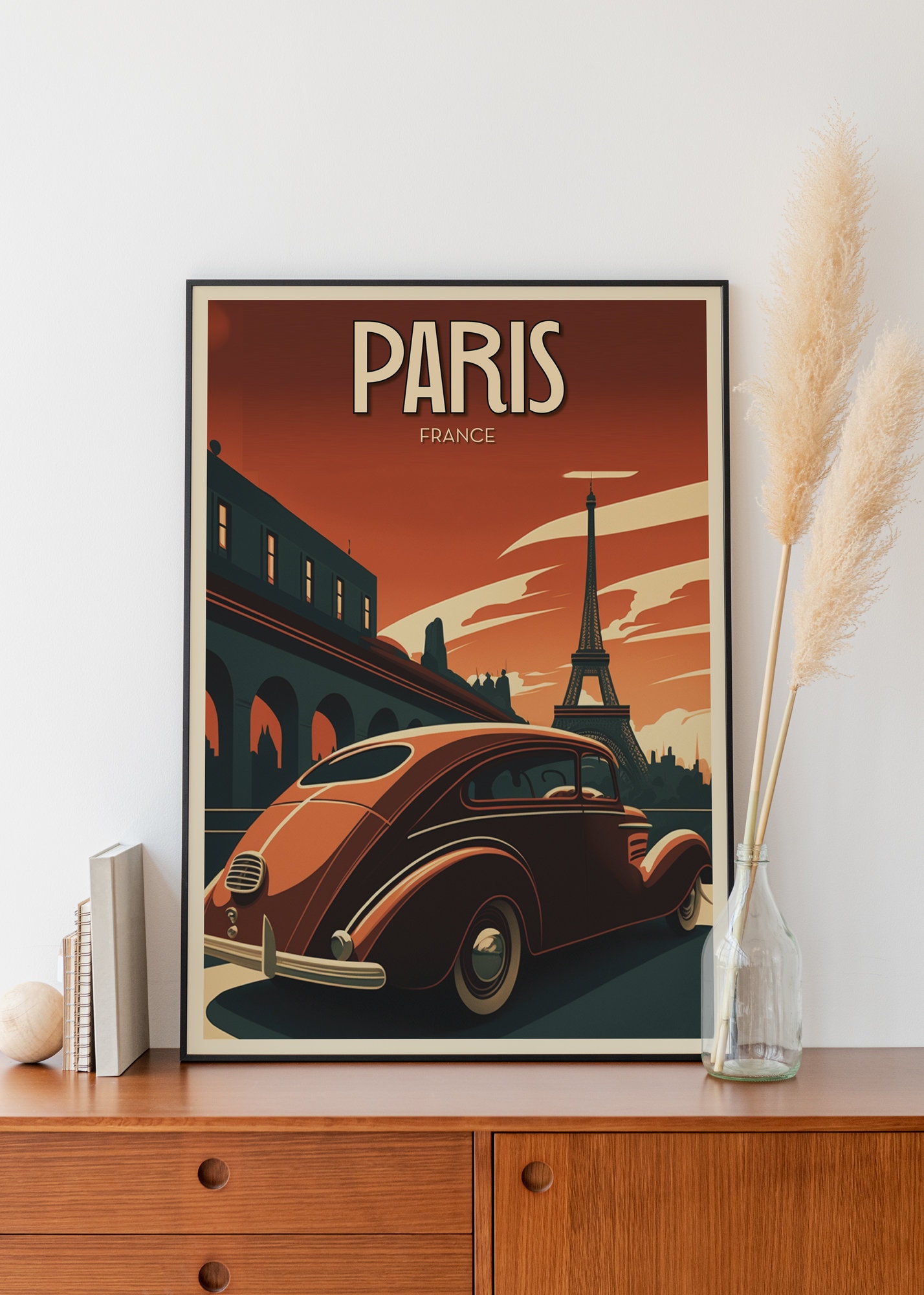 Paris - Art Print | Vintage Poster | Print | Available in Sizes: A5, A4 ...