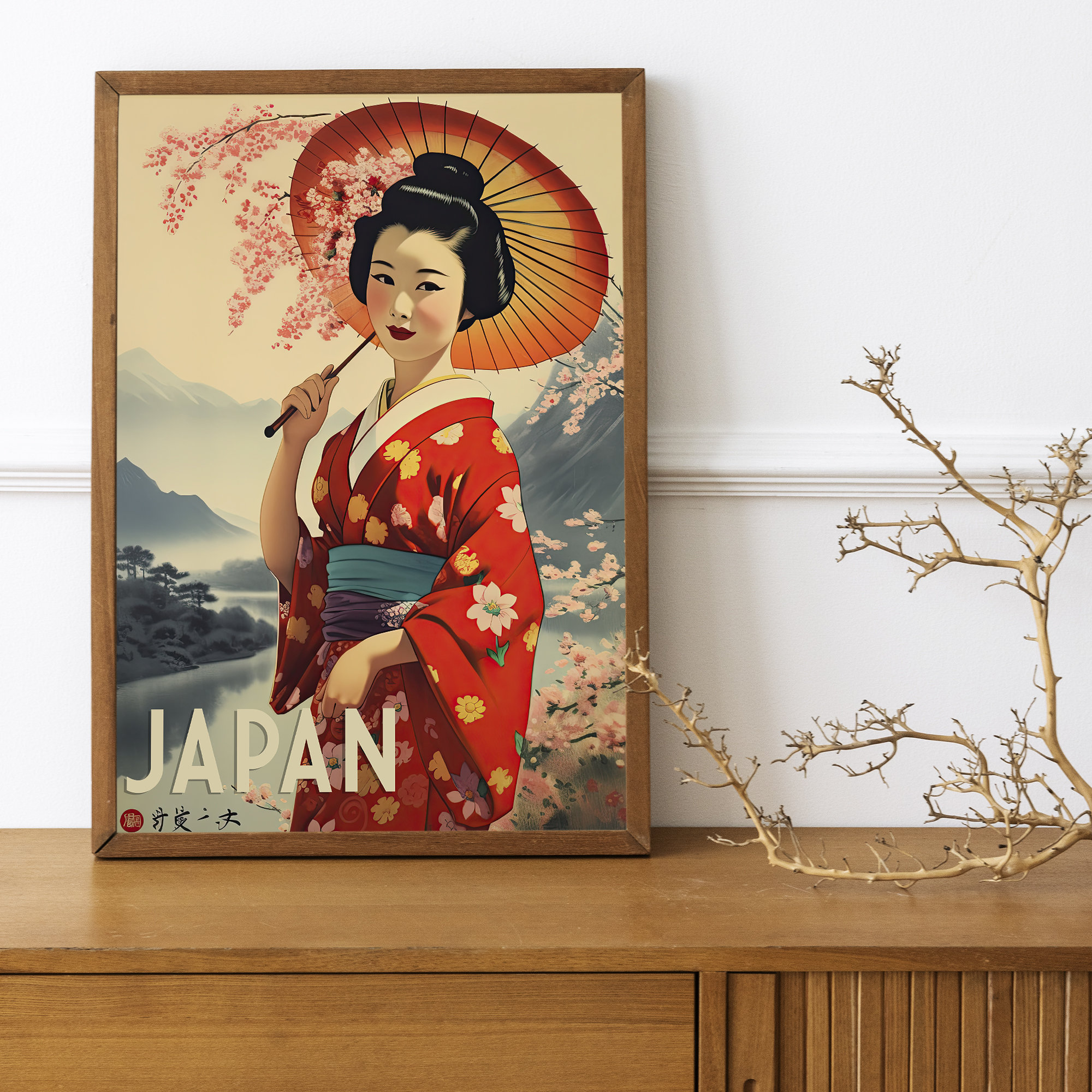 Elegant Geisha A Vintage 1950s Japan Travel Poster Print Available in ...