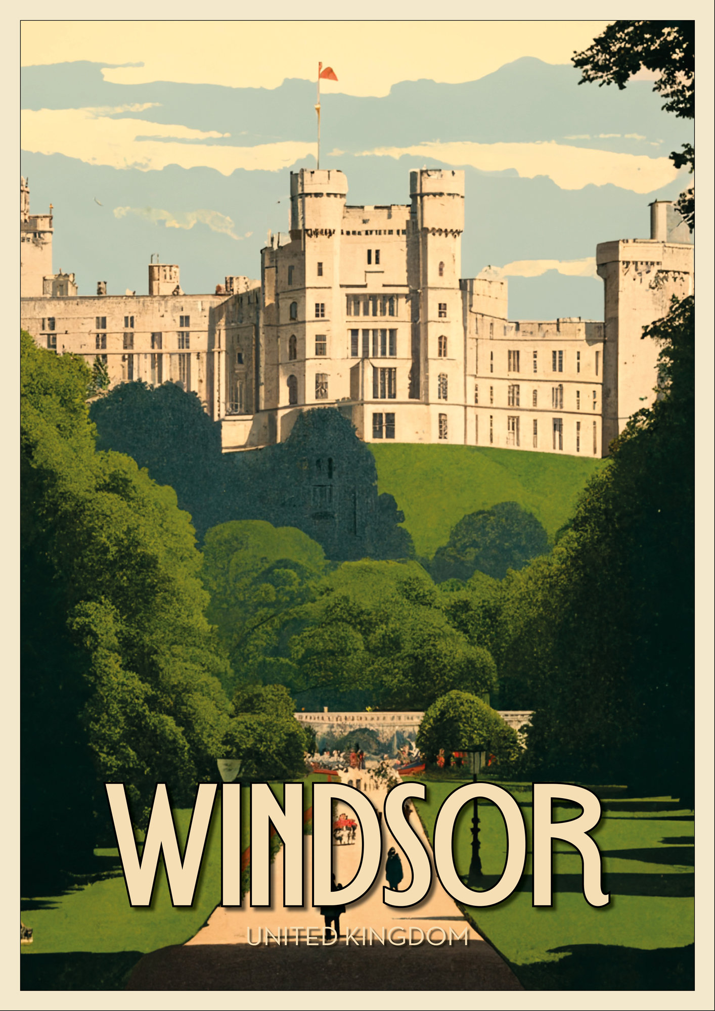 Windsor Castle Art Print Vintage Poster Print Available in Sizes: A5 ...