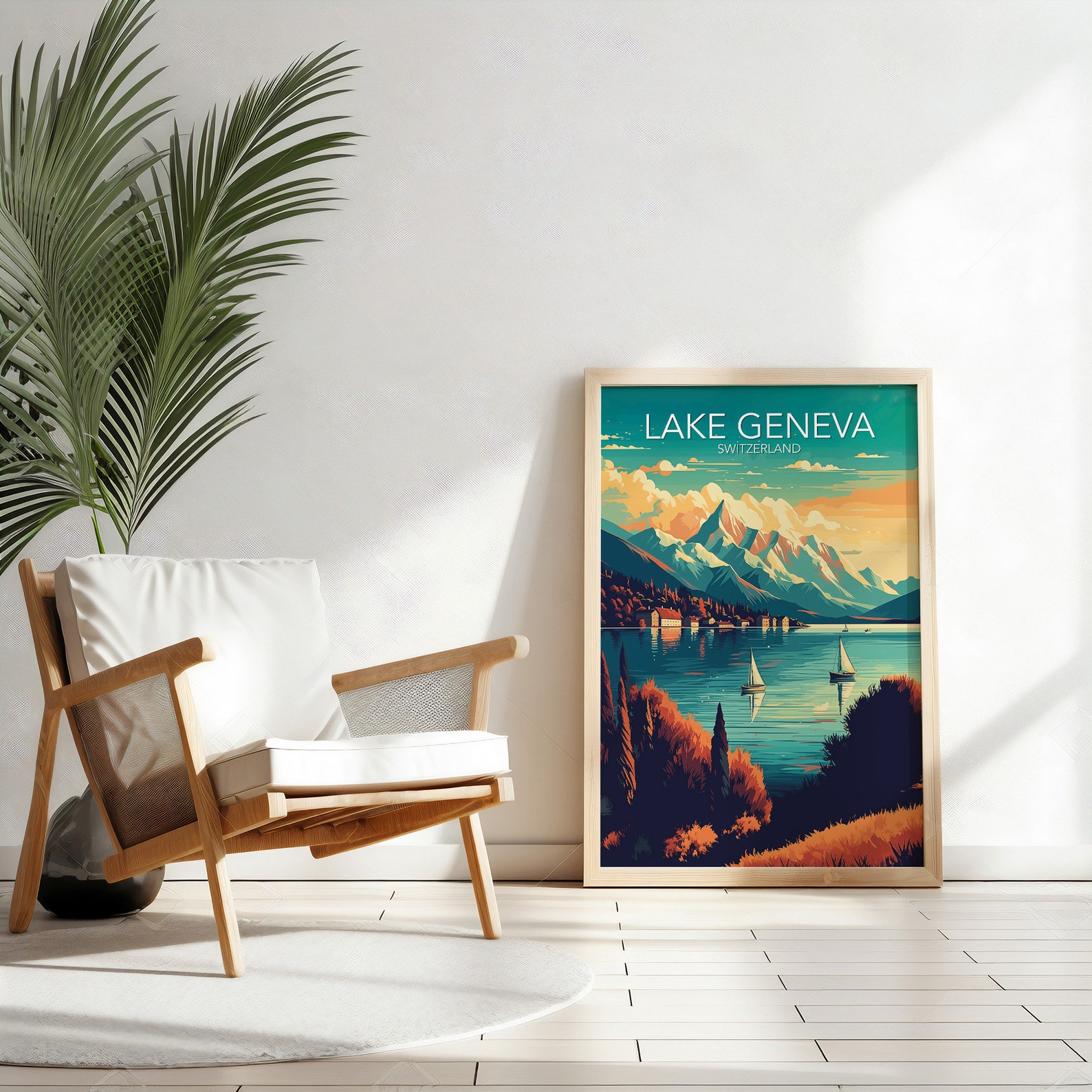 Lake Geneva Art Print | Modern Poster | Print | Available in Many Sizes ...