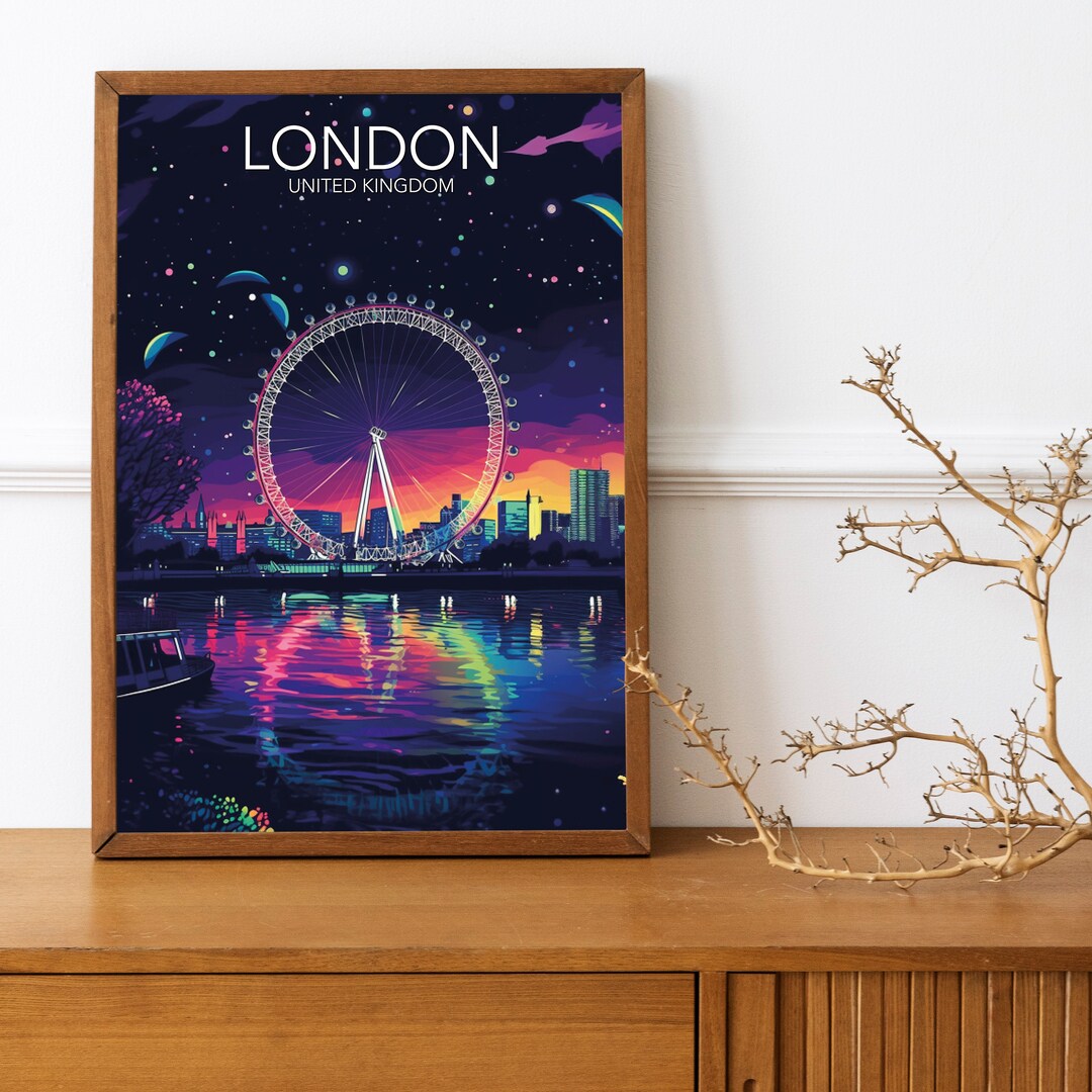 London Eye Art Print | Modern Poster | Print | Available in Many Sizes ...