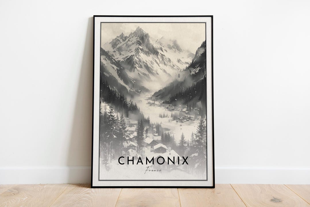 Chamonix Art Print | Modern Poster | Print | Available in Sizes: A5, A4 ...