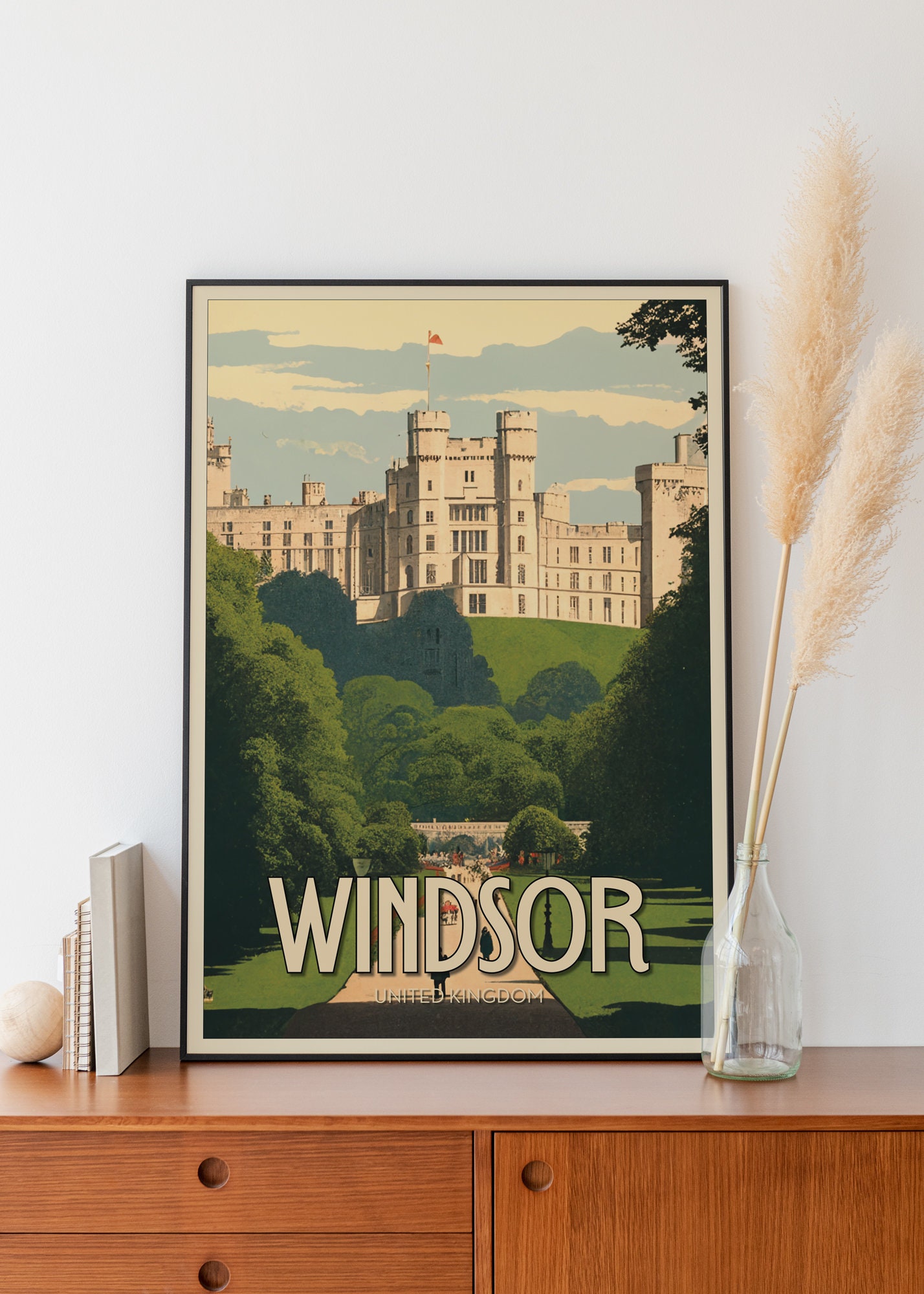 Windsor Castle Art Print Vintage Poster Print Available in Sizes: A5 ...