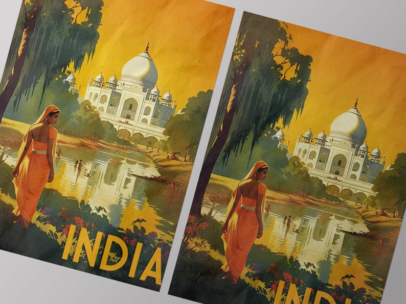 India's Intrigue - A 1950s Style Vintage Travel Poster | Poster | Print ...