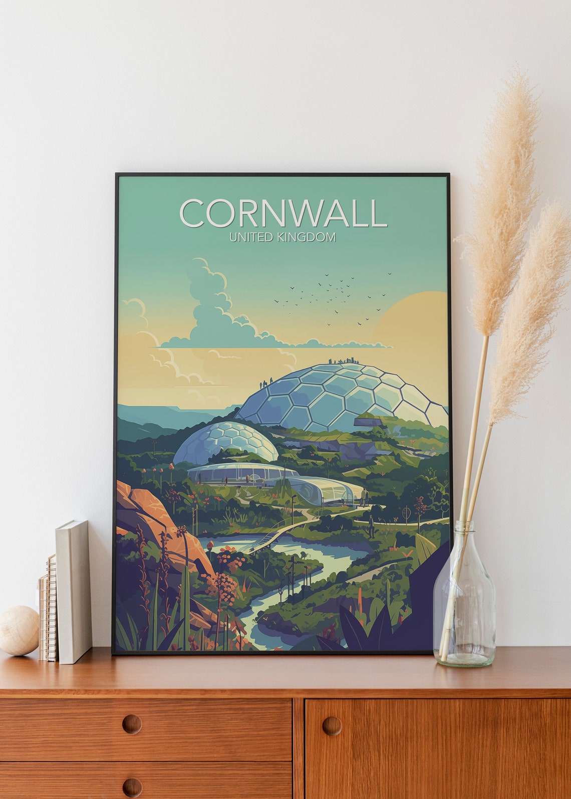 Eden Project, Cornwall Art Print | Modern Poster | Print | Available in ...