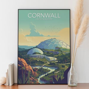 Eden Project, Cornwall Art Print | Modern Poster | Print | Available in ...