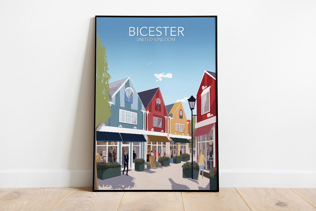 Bicester Art Print | Modern Poster | Print | Available in Many Sizes or Digital Download - Etsy