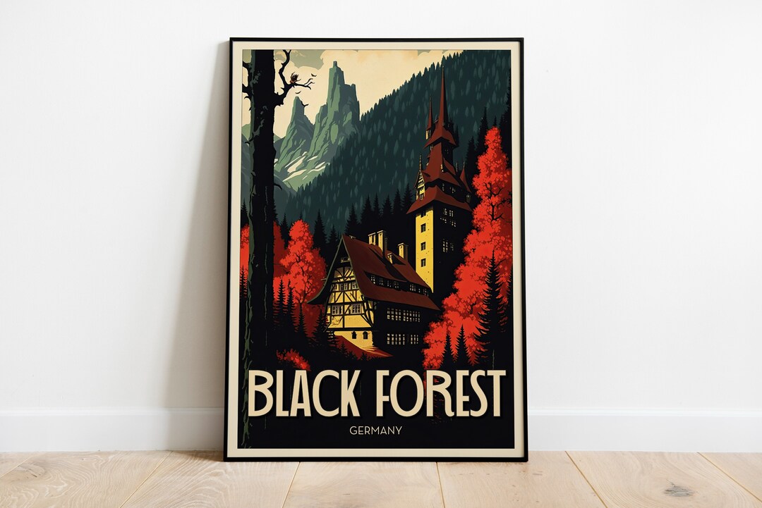 Black Forest Art Print | Vintage Poster | Print | Available in Many Sizes or Digital Download - Etsy