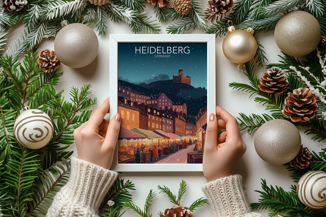 Heidelberg Christmas Market Art Print | Modern Poster | Print ...