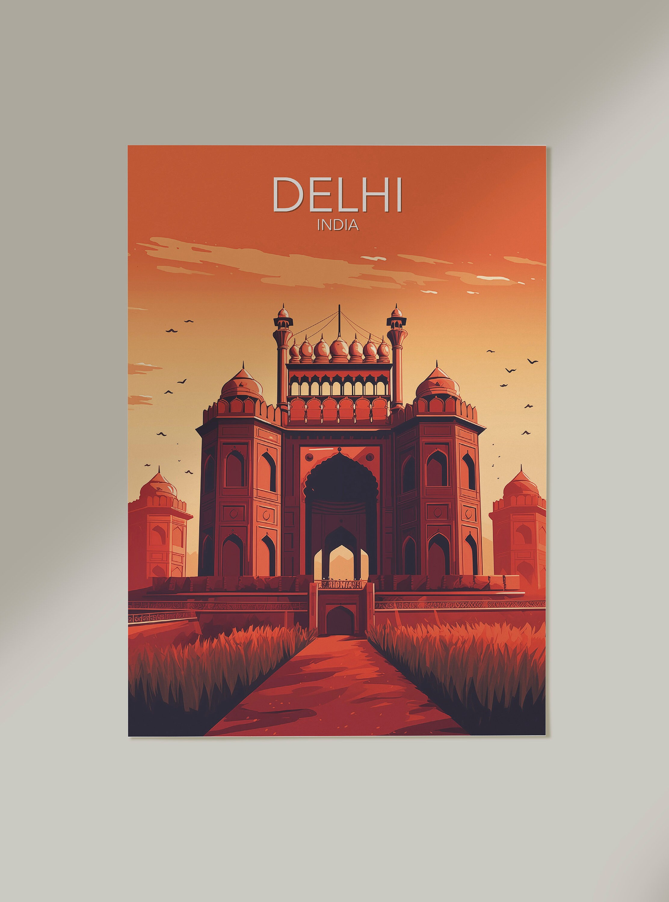 Red Fort, Delhi Art Print Modern Poster Print Available in Many Sizes ...