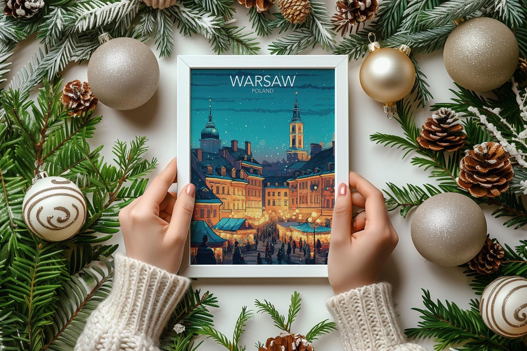 Warsaw Christmas Market Art Print – Festive Wall Art Poster – Winter ...