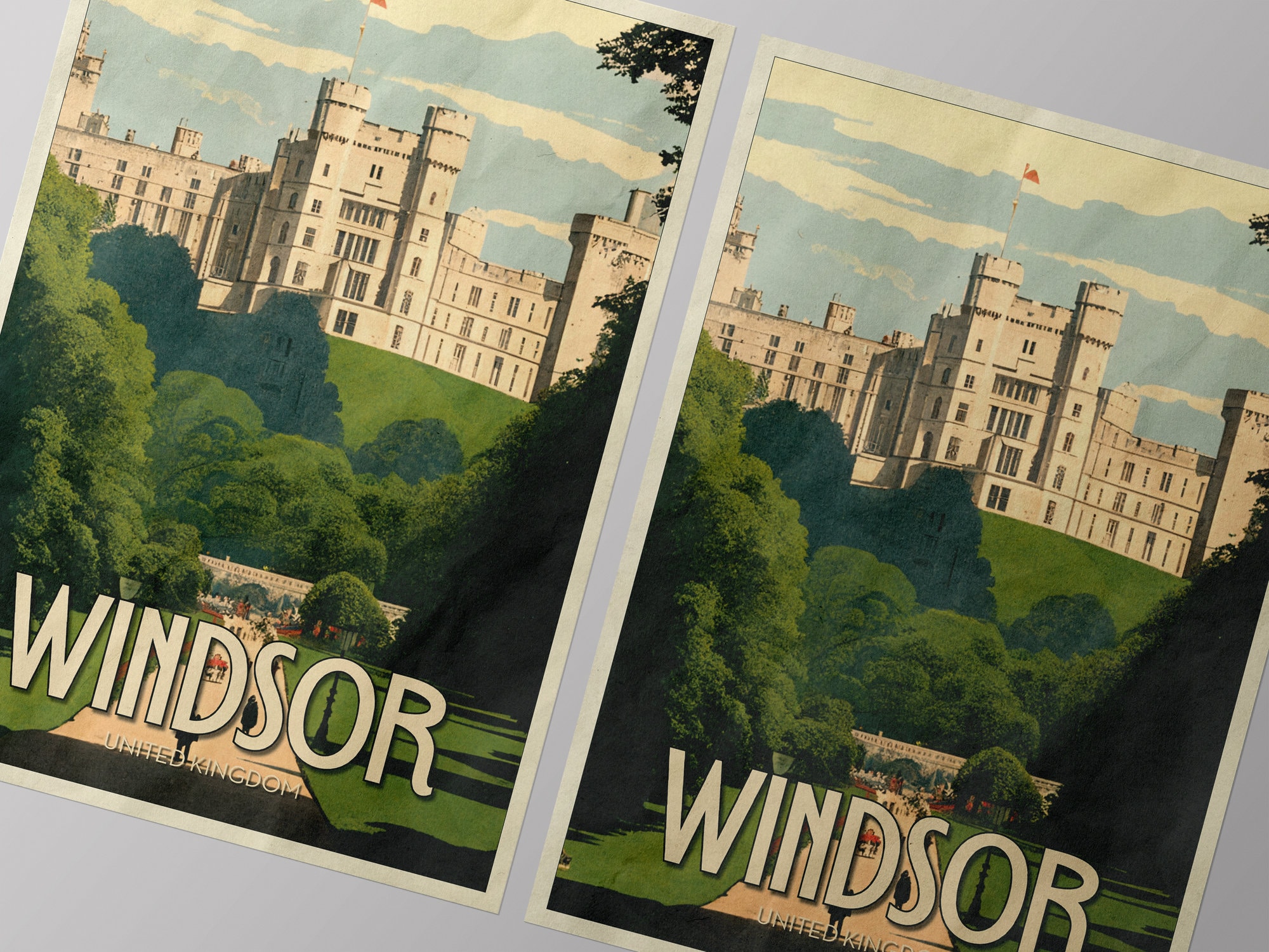 Windsor Castle Art Print Vintage Poster Print Available in Sizes: A5 ...