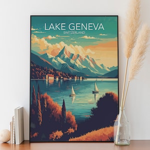 Lake Geneva Art Print | Modern Poster | Print | Available in Many Sizes ...