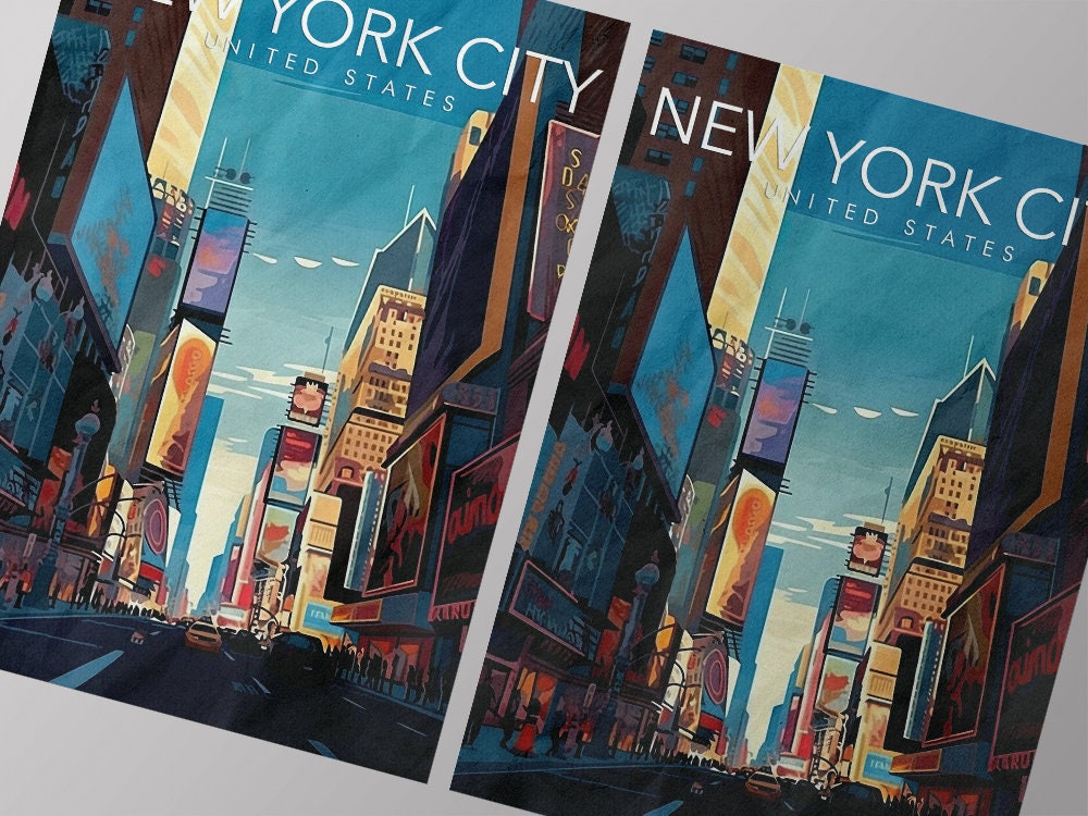 Times Square, New York City Art Print Modern Poster Print Available in ...