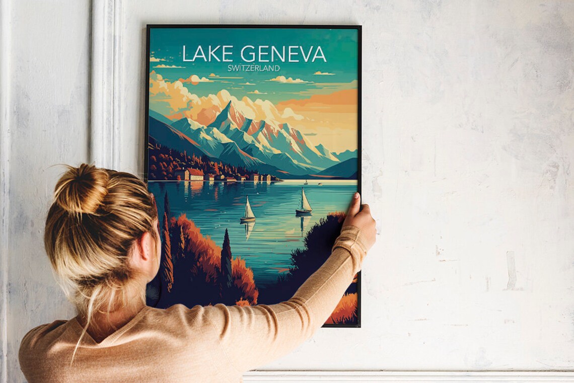 Lake Geneva Art Print | Modern Poster | Print | Available in Many Sizes ...