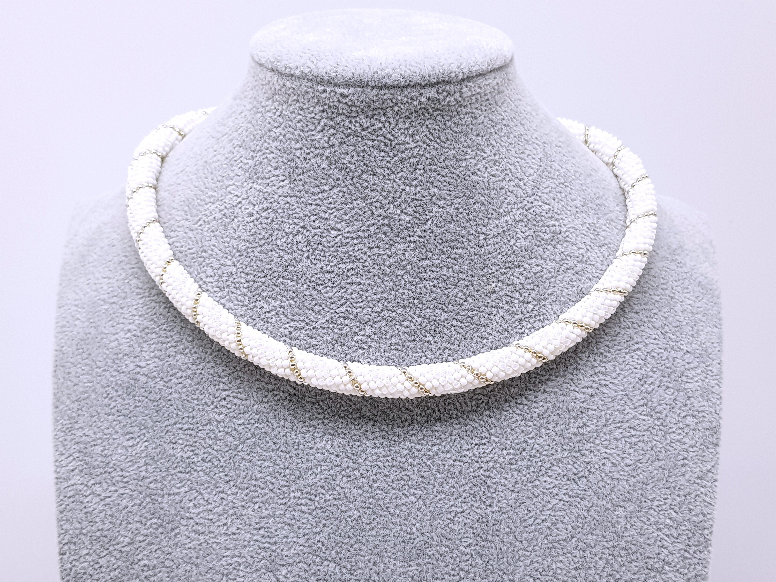 Braided White Set, Necklace and Bracelet, Necklace Designs, Unique Gift ...