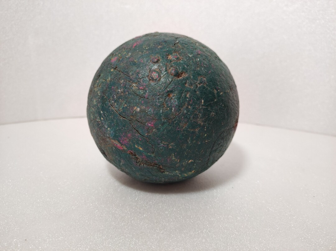 Old Studded Hardwood Pétanque Ball, Lyon Ball, Vintage Boule Game Ball ...
