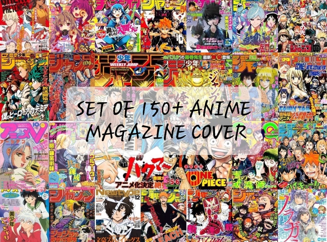 150 Anime Manga Magazine Covers Anime Collage Kit Manga - Etsy