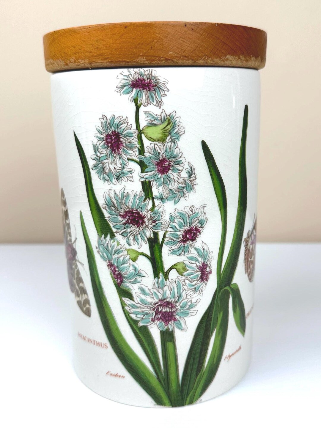 Portmeirion Botanic Garden Hyacinth 7” Medium Storage Jar Canister ...