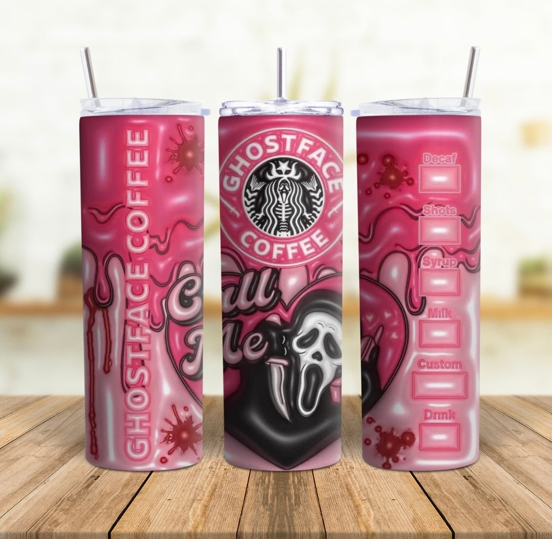3D Looking Ghostface Coffee Tumbler 20 Oz Tumbler Inflated - Etsy