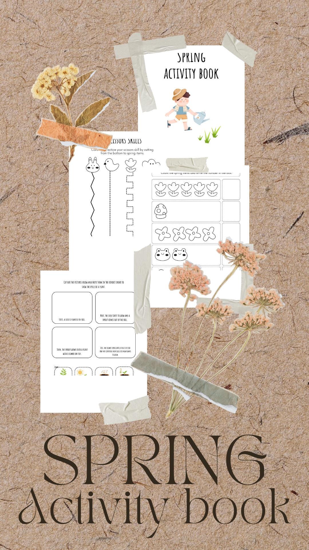 Spring Printables for Kids | Activity Book With Puzzles & Crafts - Etsy