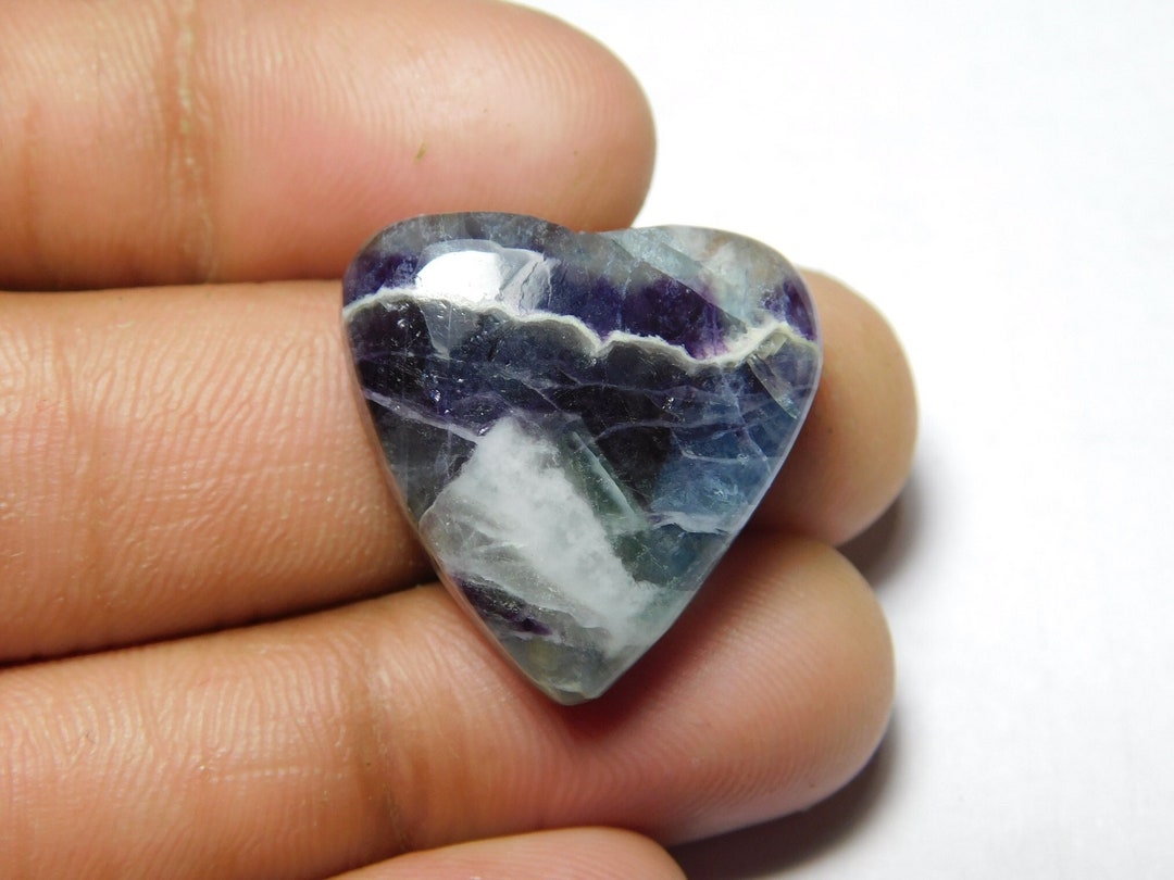 Top Heart Shape Fluorite Gemstone Natural Fluorite Cabochons - Etsy