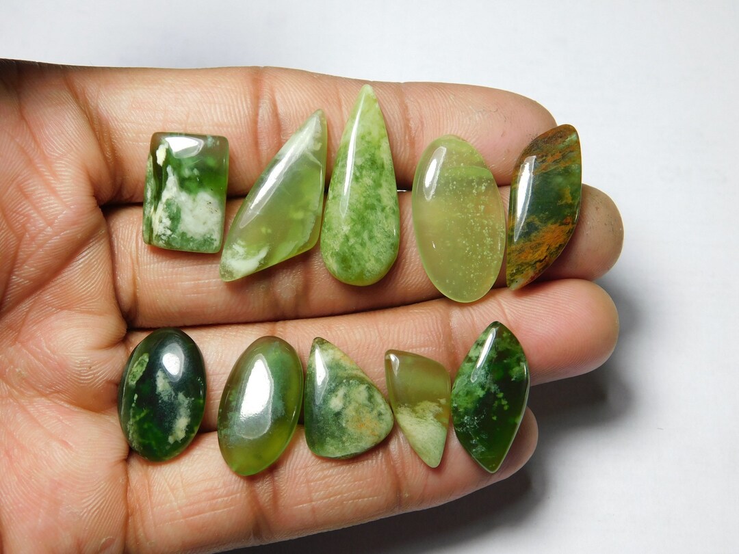 10 Pcs. Natural Serpentine Cabochons,serpentine Gemstone,serpentine ...